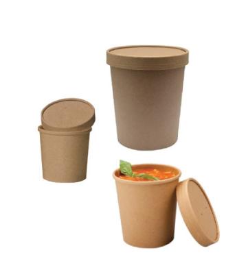 China Chinese Soup Bowl With Lid Big Volume Disposable Hot Soup Paper Bowls for sale