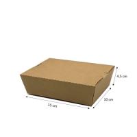 China Disposable Paper Take Out Food Containers Microwaveble Folding Natural Kraft Boxes for sale