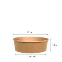 China Dia 15cm 500ML 16OZ Recyclable Fast Packing Kraft Paper Bowl for sale