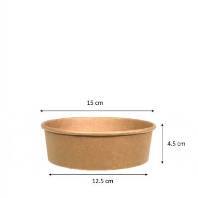 China Dia 15cm 500ML 16OZ Recyclable Fast Packing Kraft Paper Bowl for sale