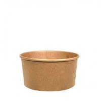 China Sustainable 1000ML 32OZ Take Away Paper Container Salad Bowls Disposable Kraft Paper Round Bowl for sale