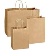 China Biodegradable Food Packaging Kraft Paper Bags With Twisted Handle for sale