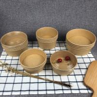 China Bio-degradable PE Coating Kraft dispoasble Paper Salad Bowl For Shop for sale