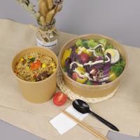 China Bio-degradable PE Coating Kraft dispoasble Paper Salad Bowl For Shop for sale