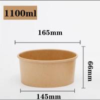 China 500ml 750ml 1000ml 1300ml 1500ml Disposable Kraft Paper Bowls for sale