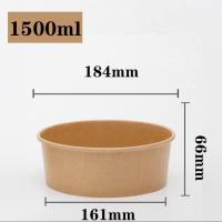 China 500ml 750ml 1000ml 1300ml 1500ml Disposable Kraft Paper Bowls for sale