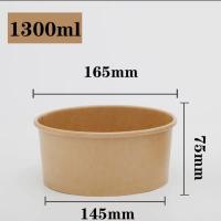 China 500ml 750ml 1000ml 1300ml 1500ml Disposable Kraft Paper Bowls for sale