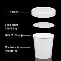 China Disposable White Paper Soup Containers Single Wall 300g Kraft Soup Containers With PP Lid for sale
