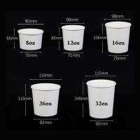 China Fast Food Double Wall 300g White/Kraft Paper Takeaway Soup Bowl With Paper Lid for sale