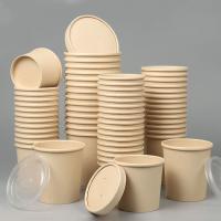 China Disposable Bamboo Paper Soup Cup 8oz 12oz 16oz 26oz 32oz With Lid for sale