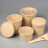 China Disposable Bamboo Paper Soup Cup 8oz 12oz 16oz 26oz 32oz With Lid for sale