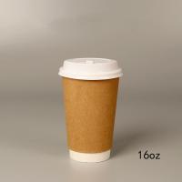 China High Quality Degradable 8oz 14oz 16oz Kraft Paper Coffee Cups With Lids for sale
