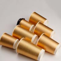 China Double Wall Gold Foil Biodegradable Kraft Paper Cups 8oz 12oz 16oz for sale