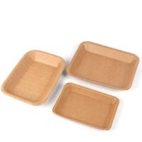 China Square Disposable Kraft Paper Plate For Fruits/Fried Food/ Barbecue/Vegetables Packing for sale