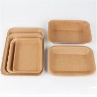 China Square Disposable Kraft Paper Plate For Fruits/Fried Food/ Barbecue/Vegetables Packing for sale