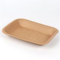 China Square Disposable Kraft Paper Plate For Fruits/Fried Food/ Barbecue/Vegetables Packing for sale