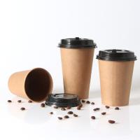 China Disposable Single Wall Brown Kraft Paper Coffee Cups For Hot Drinking for sale