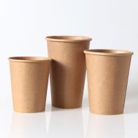 China Disposable Single Wall Brown Kraft Paper Coffee Cups For Hot Drinking for sale