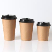 China Disposable Single Wall Brown Kraft Paper Coffee Cups For Hot Drinking for sale