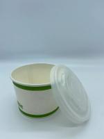 China 8oz Disposable PLA Coating Oil-Proof White Round Hot Soup Bowl With Lid for sale