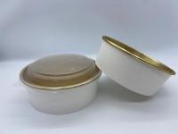 China High Quality Take Away Waterproof 1300ML Takeaway Gold Foil Paper Bowl for sale