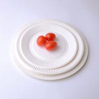 China 18cm Round Disposable Shatter Proof Kraft Paper Plate Biodegradable White Paper Plate for sale