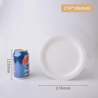 China 18cm Round Disposable Shatter Proof Kraft Paper Plate Biodegradable White Paper Plate for sale