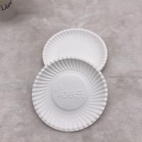 China 11cm 14cm White Birthday Kids Disposable Tableware Set Party Paper Plate Premium Disposable Tableware for sale