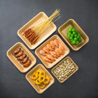 China Biodegradable Disposable Kraft Paper Dinner Plate 250 - 850ml For Fresh Food for sale
