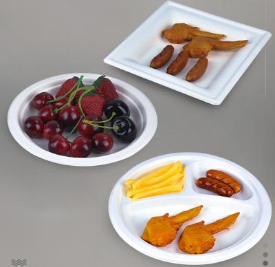 China Made of Natural Sugarcane Fibers Eco Friendly Fully Biodegradable Disposable White Bagasse Plate for sale