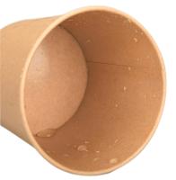China Brown Disposable Paper Soup Bowl Takeout Round Paper Soup Cup With Lids for sale