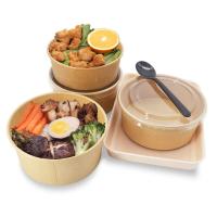 China Biodegradable Paper Salad Bowl Disposable Takeaway Lunch Box Salad Bowls for sale