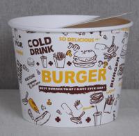 China Paper Fried Chicken Bucket Happy Family Bucket Paper Food Buckets With Lid for sale