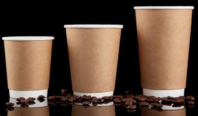 China Double Layer Hollow Paper Coffee Cups Thickened Disposable 8 Oz To 22 Oz for sale