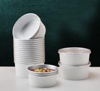 China Food Grade Aluminium Paper Bowls With Lids Takeaway Round Aluminium Foil Bowl for sale