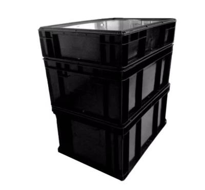 China Industrial-Grade Black ESD Storage Totes | Corrosion & Static Resistant for Electronics Assembly & Logistics for sale