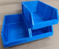 China Environmentally Friendly Antistatic Blue Plastic Container, RoHS Certified, Customizable Surface Resistance, Lid & Stackable Design Supported for sale