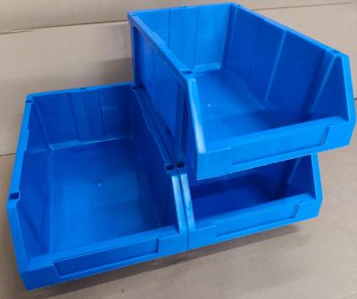 China Environmentally Friendly Antistatic Blue Plastic Container, RoHS Certified, Customizable Surface Resistance, Lid & Stackable Design Supported for sale