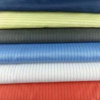 China Cleanroom Special ESD Workwear Fabric, 5mm Stripe & Grid, Conductive Material for sale