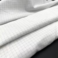 China Anti-static ESD Cleanroom Polyester Fabric, 5mm Grid, White, Cleanroom Coating for sale