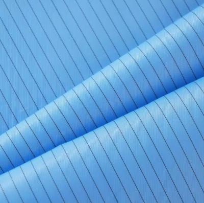 China Conductive Polyester Twill Fabric, Anti-static & Burst-resistant, with Conductive Steel Fiber, for ESD Workwear for sale