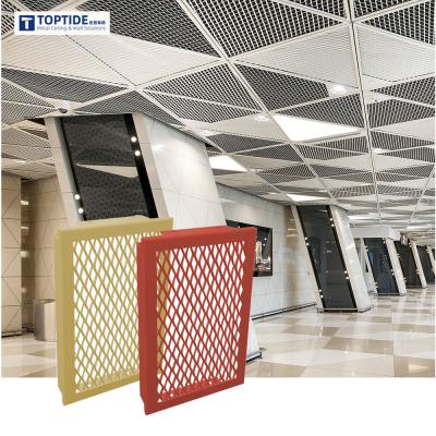 China Modern Aluminum Expanded Metal Mesh Ceiling Panel For Metro Station for sale