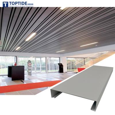 China Linear Shape Metal Strip Ceiling Powder Coated For Decoration Soundproofing for sale