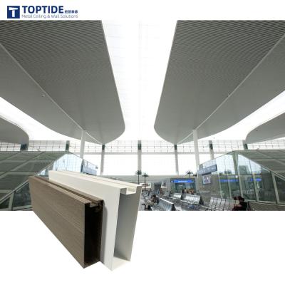China High Sound Absorption PDVF Coating Metal Baffle Ceiling with Fireproof Grade A Coated for sale