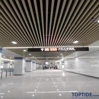 China 30x160 Metallic Pressed Stamped Metal Baffle Panels Customized Wooden Fall Ceiling Plank Designs For Walls And Ceilings for sale