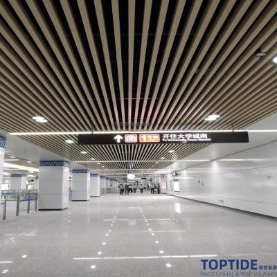 China 30x160 Metallic Pressed Stamped Metal Baffle Panels Customized Wooden Fall Ceiling Plank Designs For Walls And Ceilings for sale