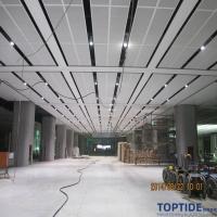 China Acoustic False Metal Triangle Ceiling Tile Railway Station Galvanized Steel Mesh Panel for Airport for sale