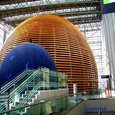 China Wood Looks 2.5mm PVDF Coating Metal Ceiling Grid Systems For Hall for sale