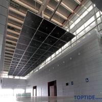 China White Acoustic 24 x 48 Inch Square Ceiling Tiles with Diamond Shape Holes for Airports Stations for sale