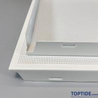 China RAL9016 0.7mm Perforated Metal Acoustic Ceiling Panels Steel for sale